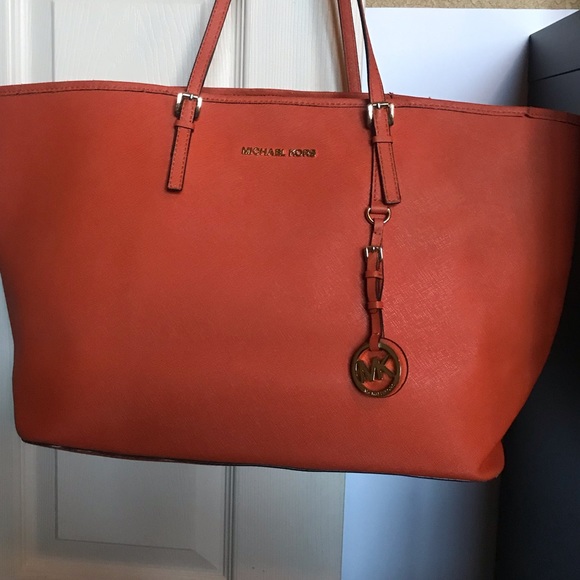 Michael Kors | Bags | Michael Kors Orange Tote Style Handbag | Poshmark